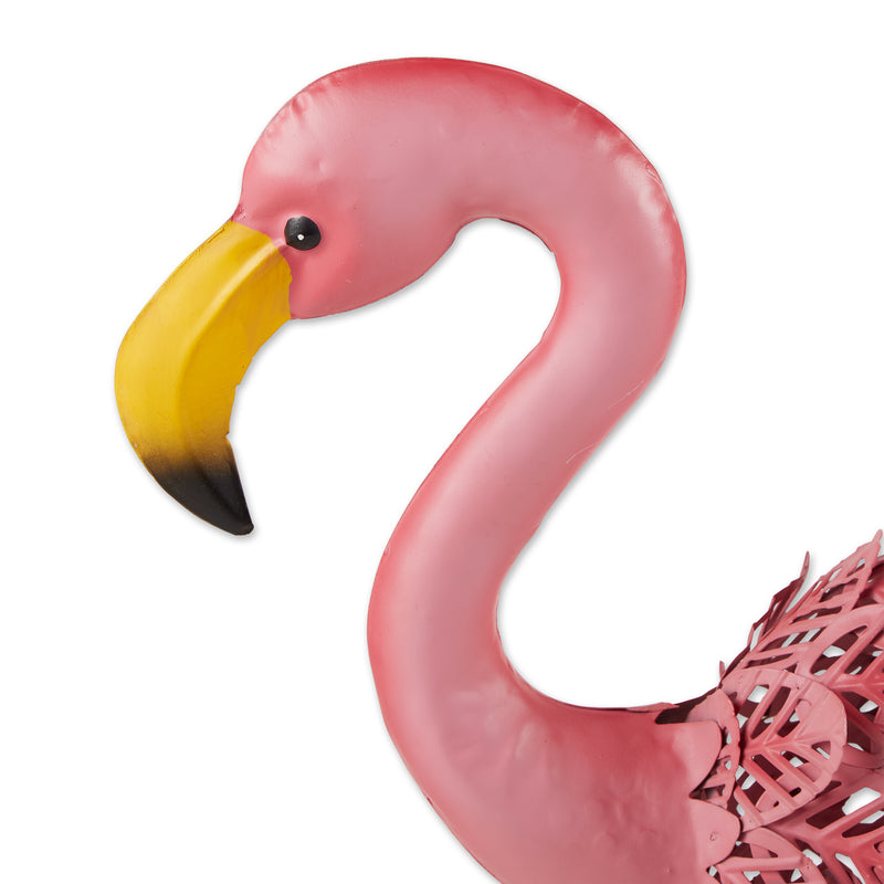 FLAMINGO LEANING SOLAR METAL STATUE – Sigma Distributors