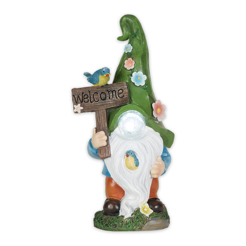 GNOME WITH GLOWING NOSE AND WELCOME SIGN SOLAR STATUE – Sigma Distributors